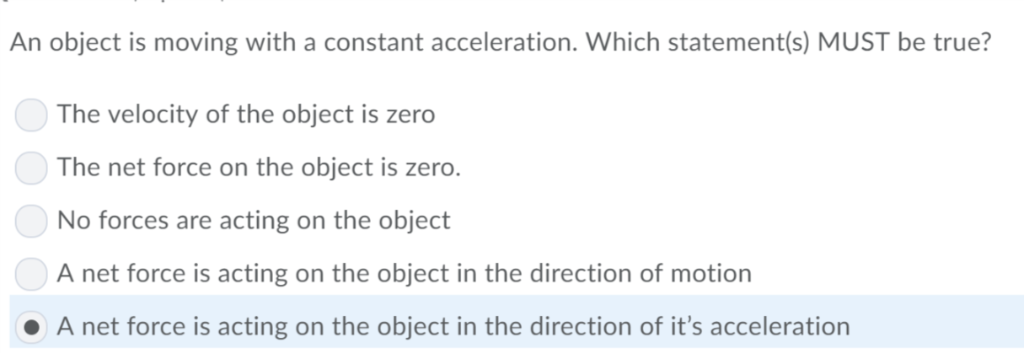 Solved An object is moving with a constant acceleration. | Chegg.com