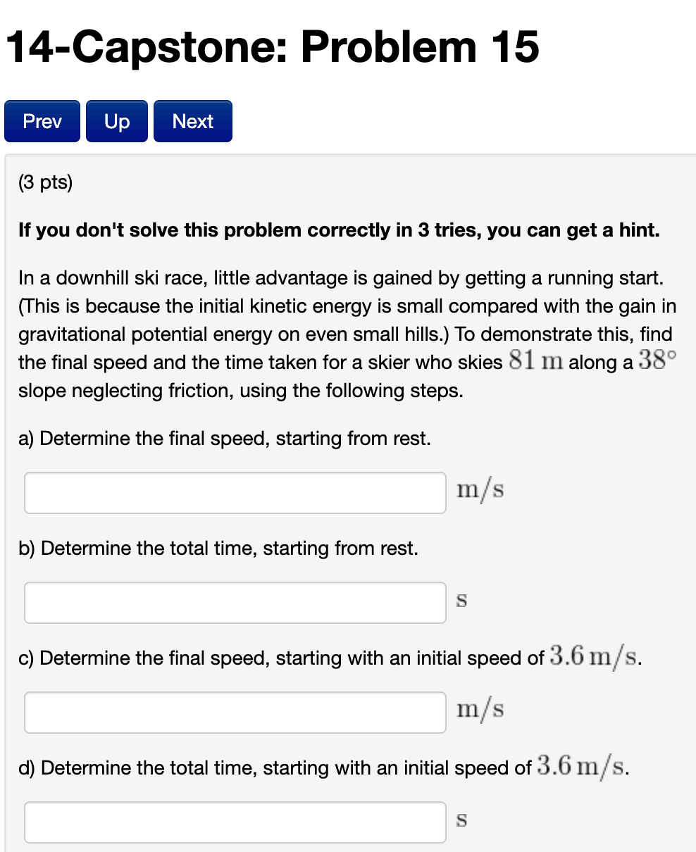 Solved 14-Capstone: Problem 15 Prev Up Next (3 pts) If you | Chegg.com