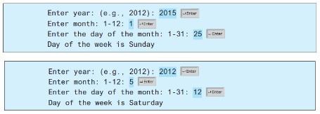 Solved JAVA PROGRAM Zeller’s congruence is an algorithm | Chegg.com