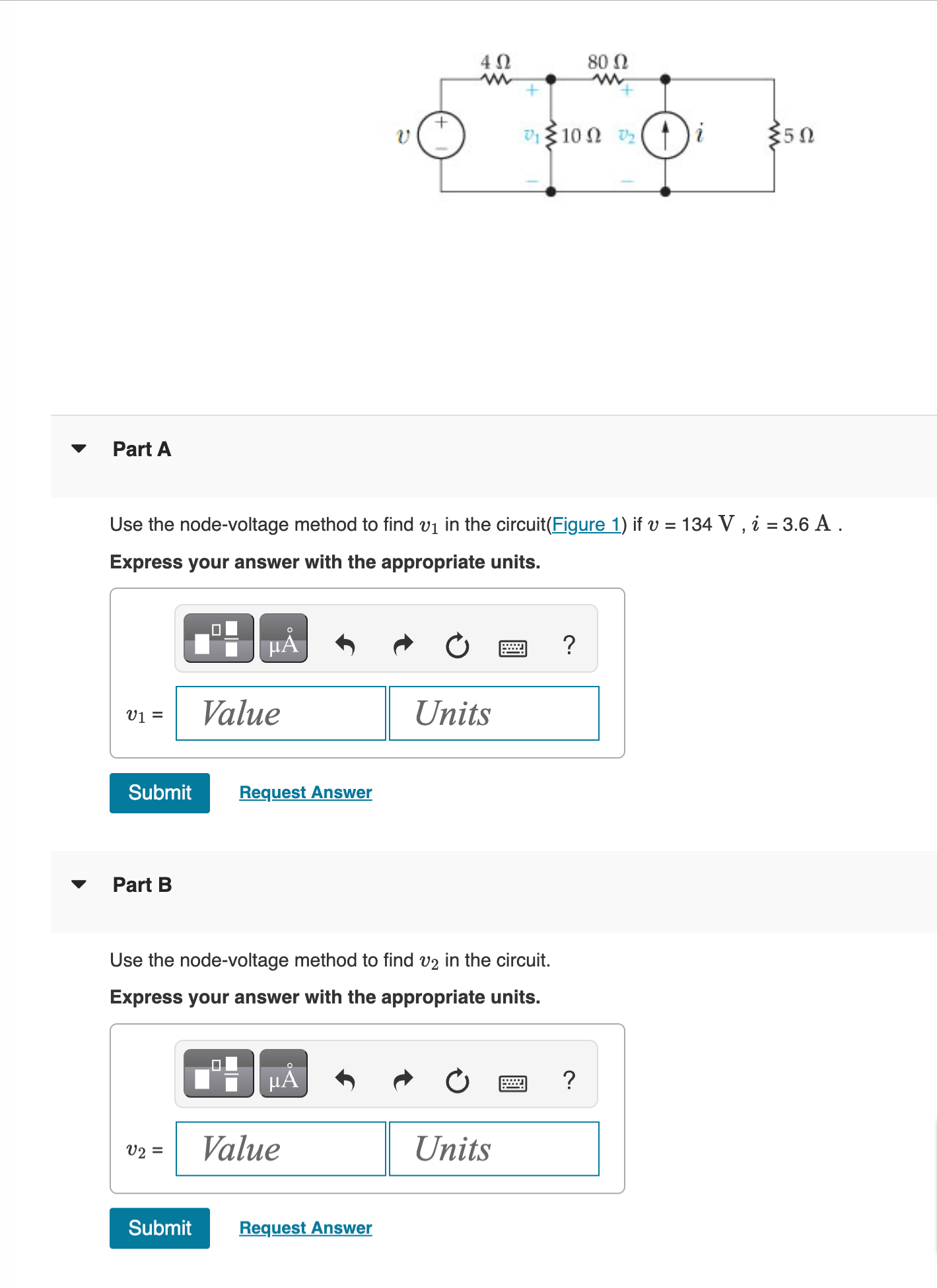 Solved Use the node-voltage method to find v1 in the | Chegg.com