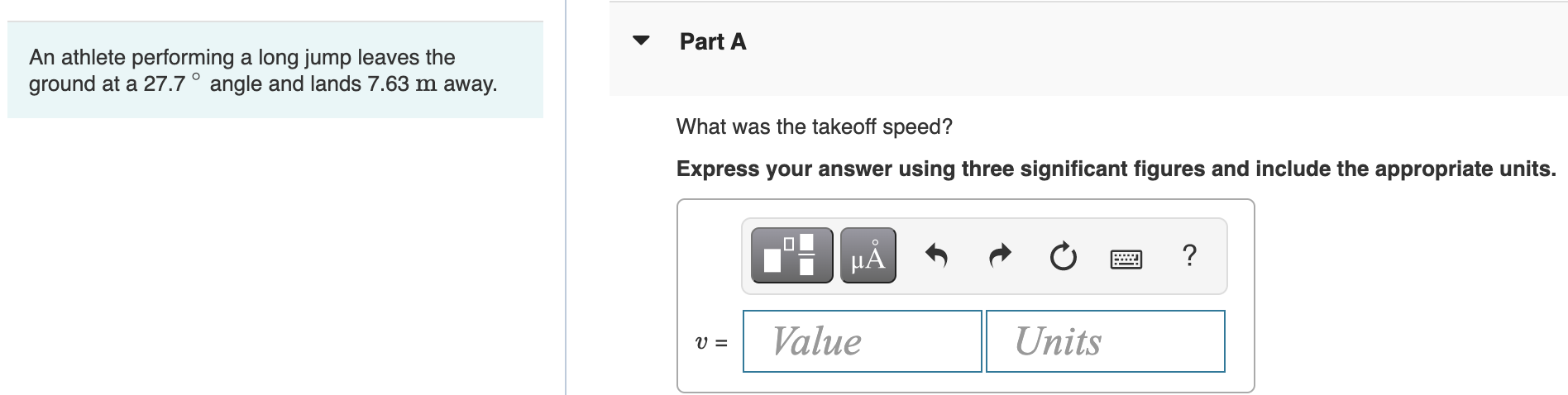 Solved An athlete performing a long jump leaves the Part A | Chegg.com