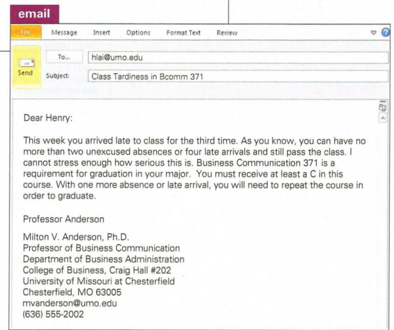 Solved After arriving late to his business communication | Chegg.com