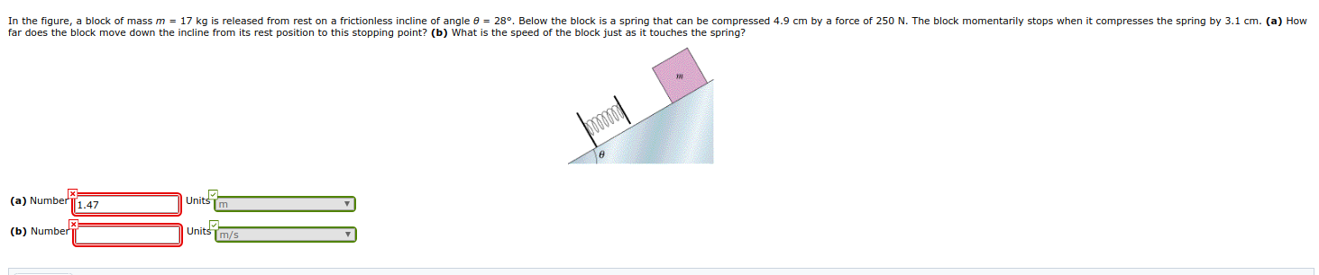Solved In the figure, a block of mass m = 17 kg is released | Chegg.com