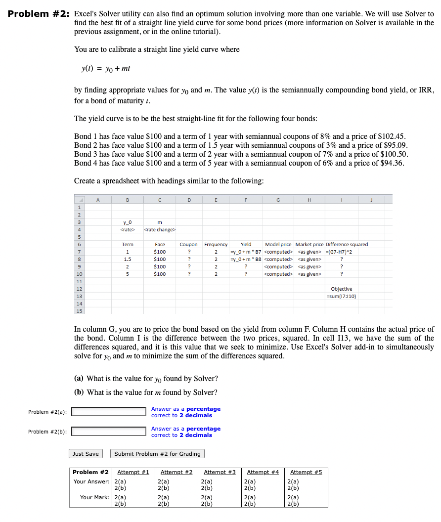 Excel's Solver utility can also find an optimum | Chegg.com