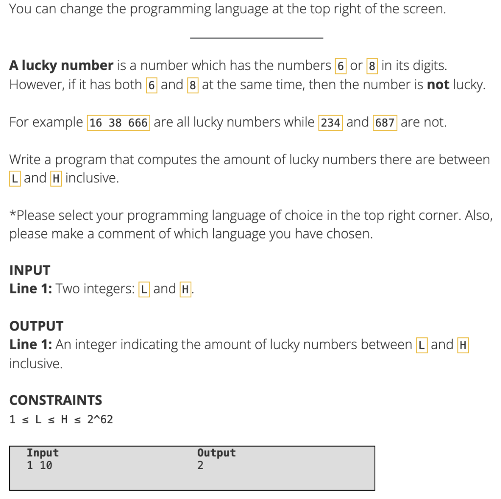Solved You can change the programming language at the top | Chegg.com