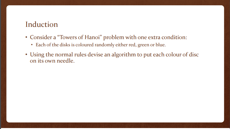 Solved Induction Consider a "Towers of Hanoi" problem with | Chegg.com