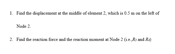 Solved A continuous beam is discretized into a two-element | Chegg.com