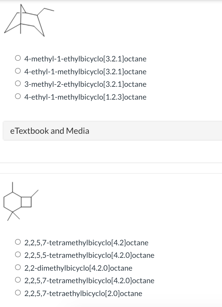 Solved 4-methyl-1-ethylbicyclo[3.2.1]octane | Chegg.com