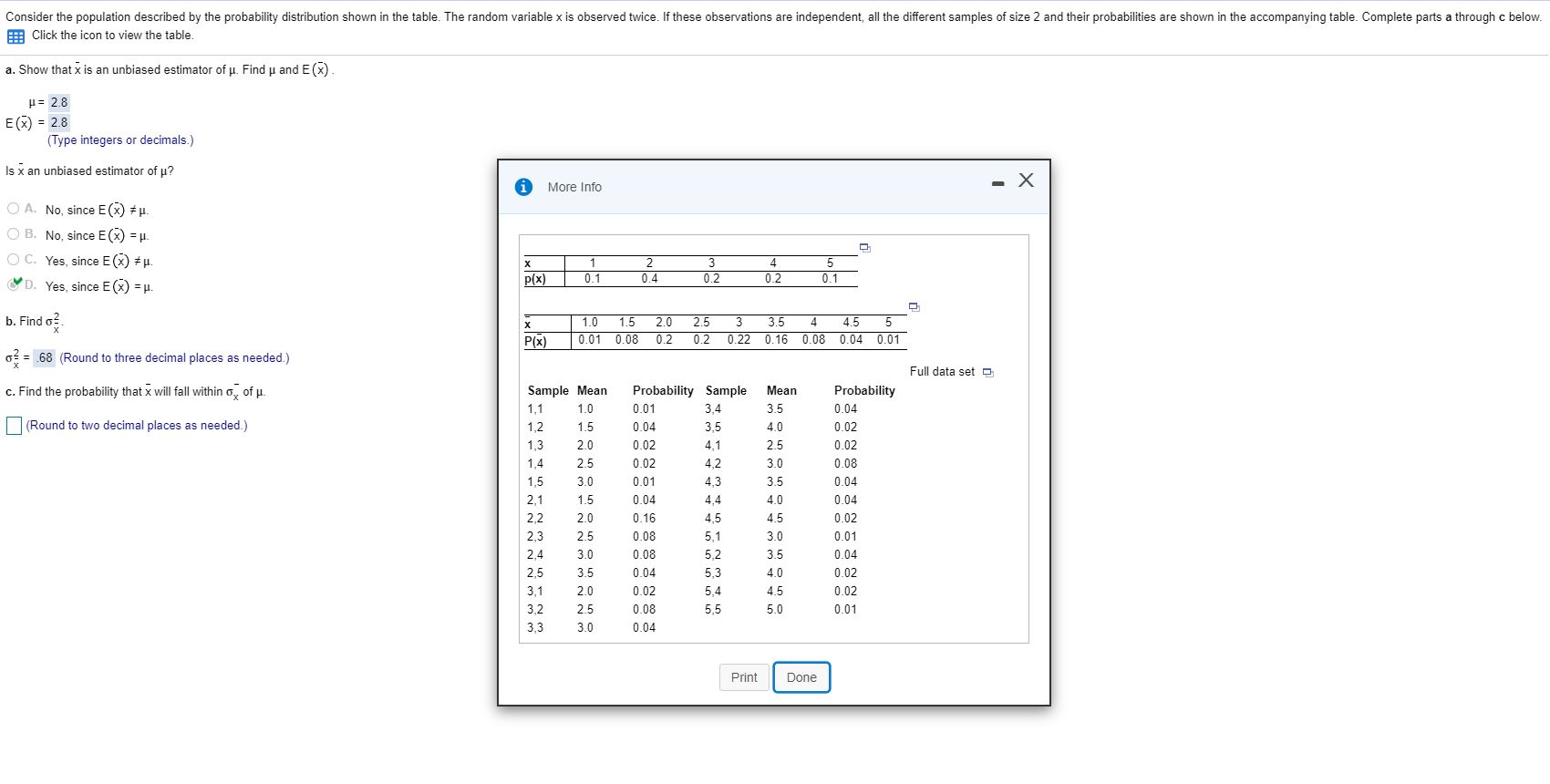Solved Consider the population described by the probability | Chegg.com