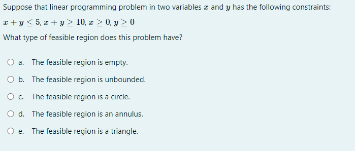 Solved Suppose that linear programming problem in two | Chegg.com