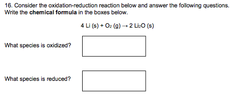 Solved 16. Consider the oxidation-reduction reaction below | Chegg.com