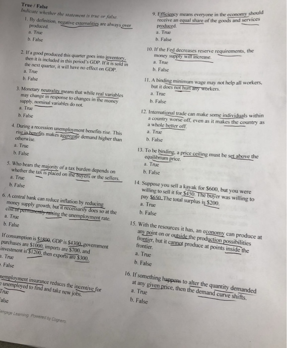 Solved True /False Indicate whether the statement is true or | Chegg.com