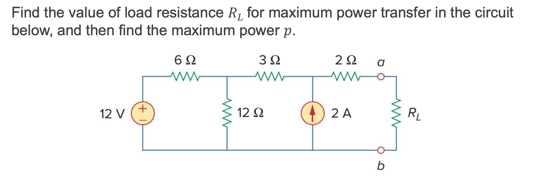 Solved Find the value of load resistance RL for maximum | Chegg.com