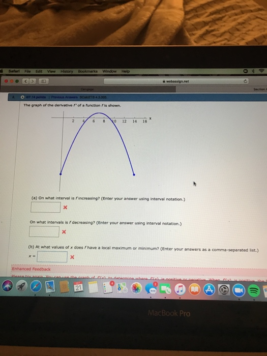 Solved The graph of the derivative fa of function fis shown. | Chegg.com