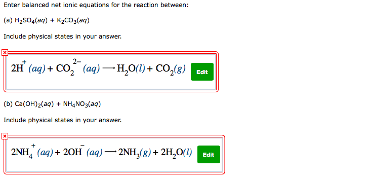 Solved Enter balanced net ionic equations for the reaction | Chegg.com