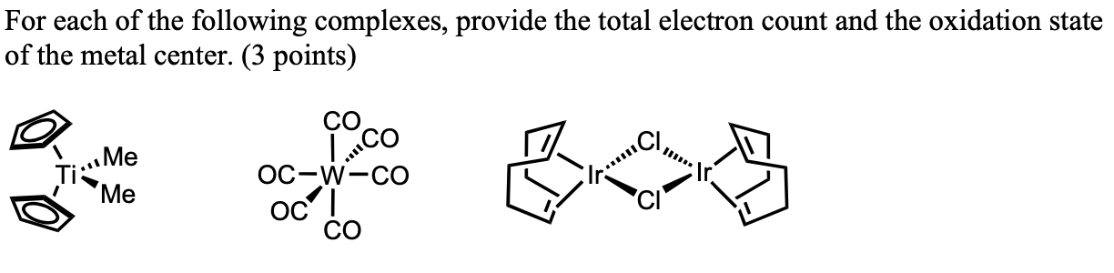 Solved For each of the following complexes, provide the | Chegg.com