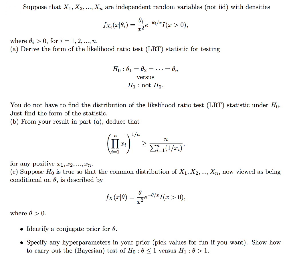 Solved Suppose that X1, X2, ..., Xn are independent random | Chegg.com Solved Suppose that X1, X2, ..., Xn are independent random | Chegg.com