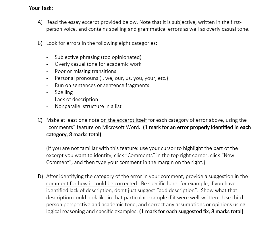Essay Excerpt In this generation of texting teens and | Chegg.com
