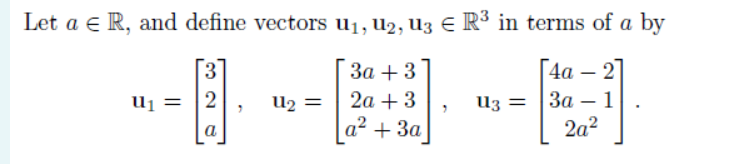Solved a) Show that the rank of the matrix [u1,u2,u3] does | Chegg.com