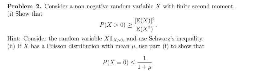 Solved Helpproblem 2 consider A Non Negative Random