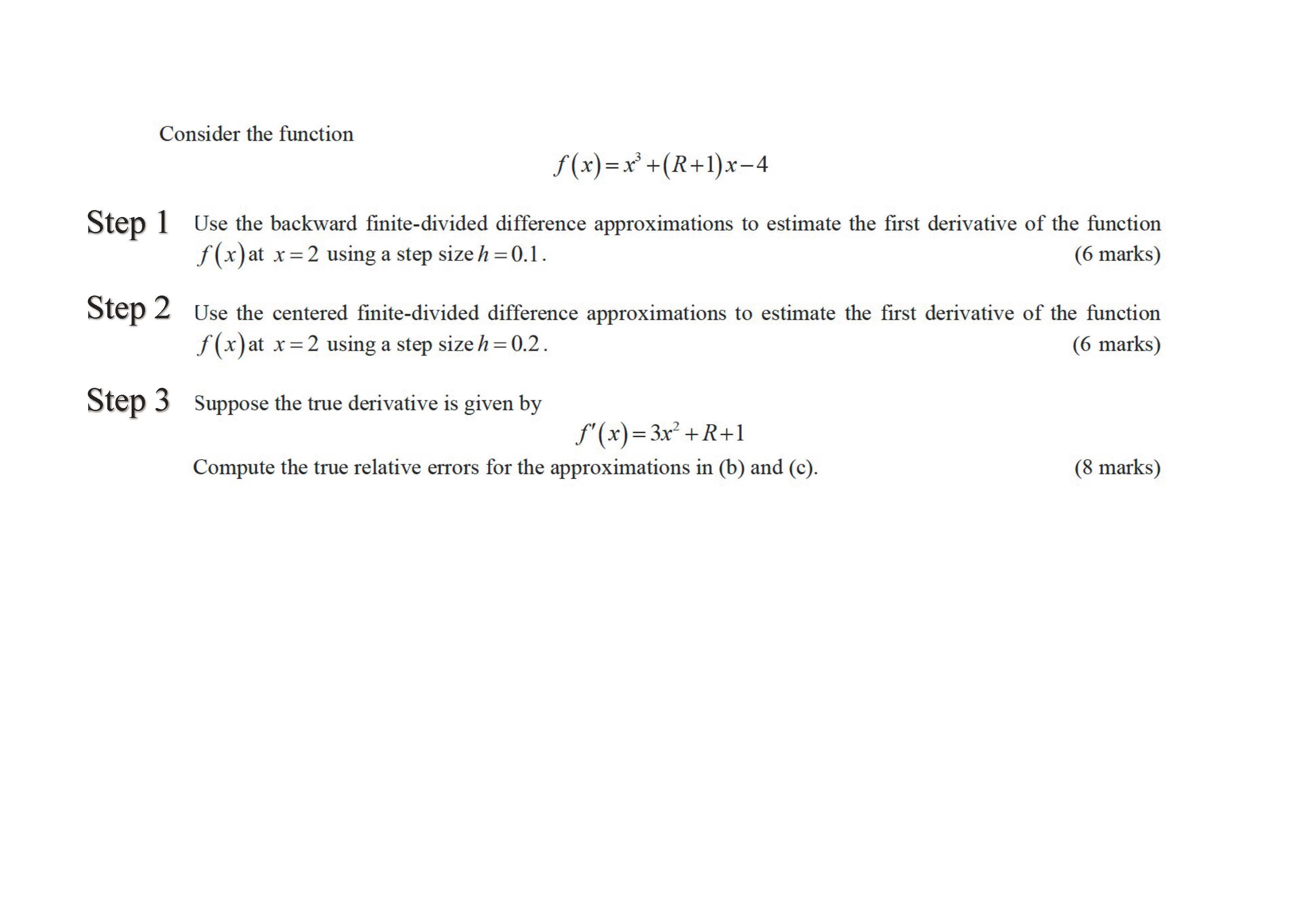 Solved Consider the function f(x)=x3+(R+1)x−4 ep 1 Use the | Chegg.com