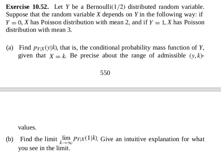 Solved Exercise 1052 Let Y Be A Bernoulli12 Distributed 