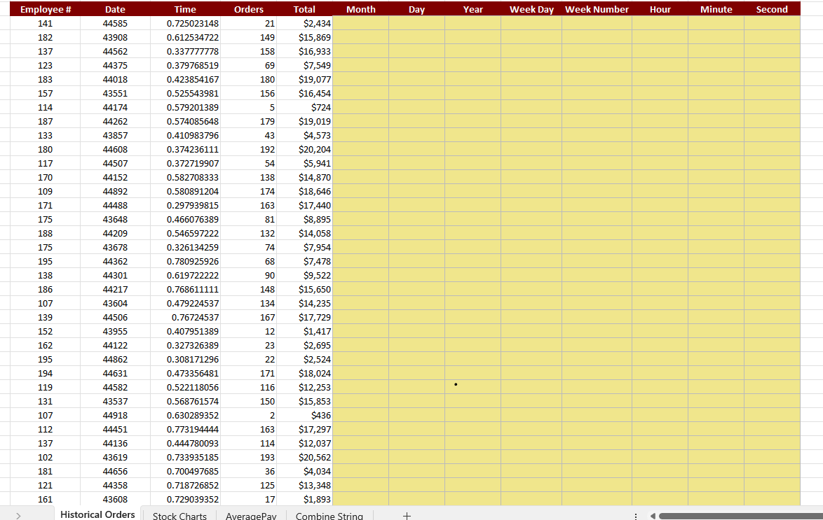 Solved (2.6) Use the HOUR function to display the hour for | Chegg.com