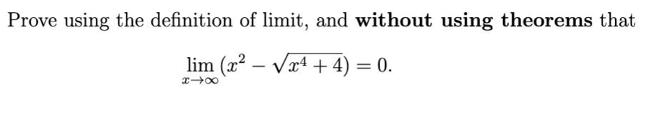 Solved Prove using the definition of limit, and without | Chegg.com