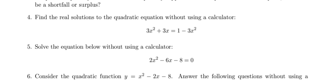Solved s?Find the real solutions to the quadratic equation | Chegg.com