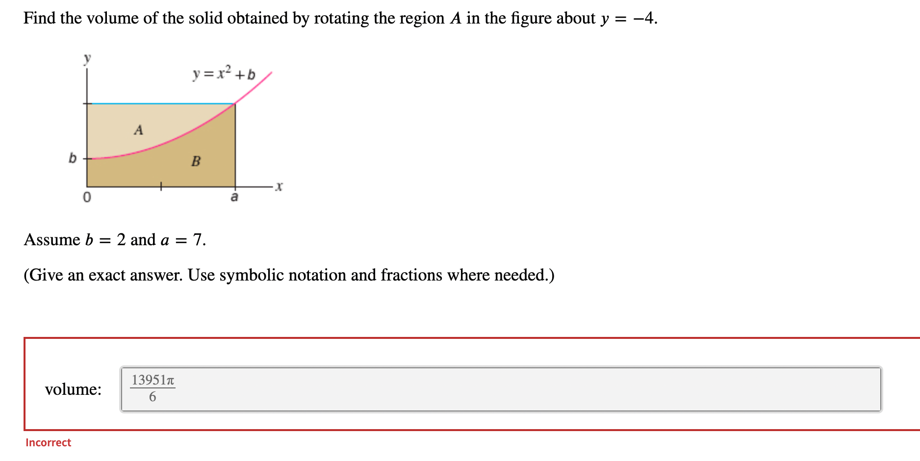 Solved Find the volume of the solid obtained by rotating the | Chegg.com