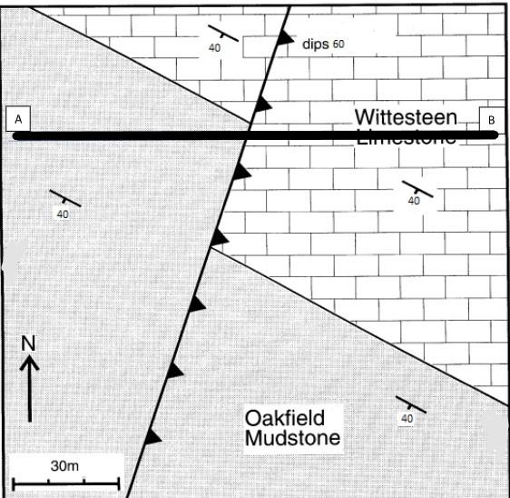 Solved Given the map above, construct a geological cross | Chegg.com