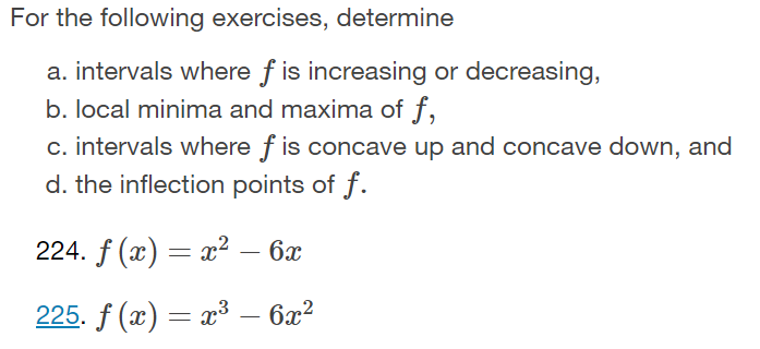 Solved For the following exercises, determine a. intervals | Chegg.com