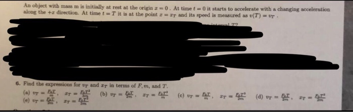 Solved An object with mass m is initially at rest at the | Chegg.com