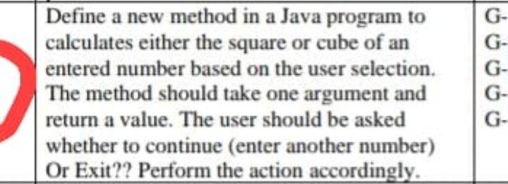Solved Define a new method in a Java program to calculates | Chegg.com
