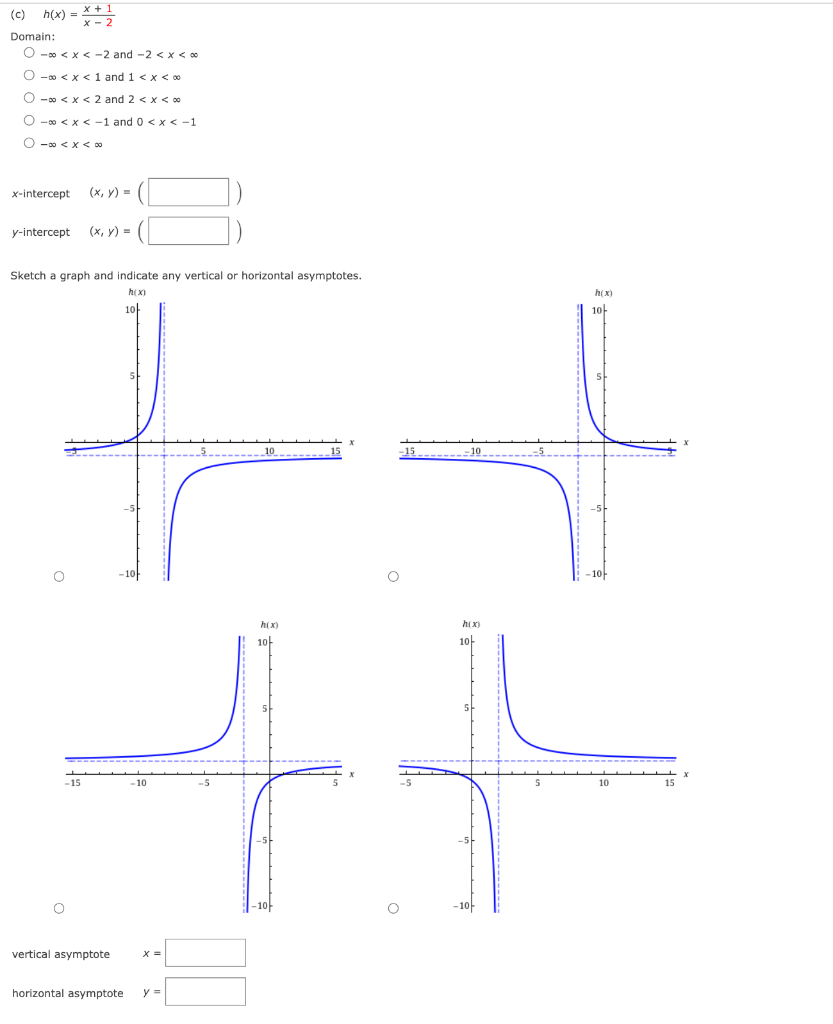 Solved h(x) - * + ** （c） Domain: