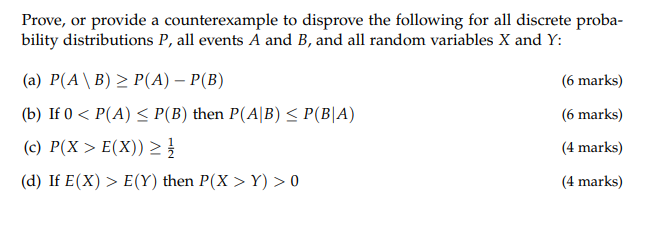Solved Prove, or provide a counterexample to disprove the | Chegg.com