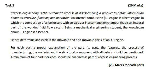 Solved Task 2 (20 Marks) Reverse engineering is the | Chegg.com