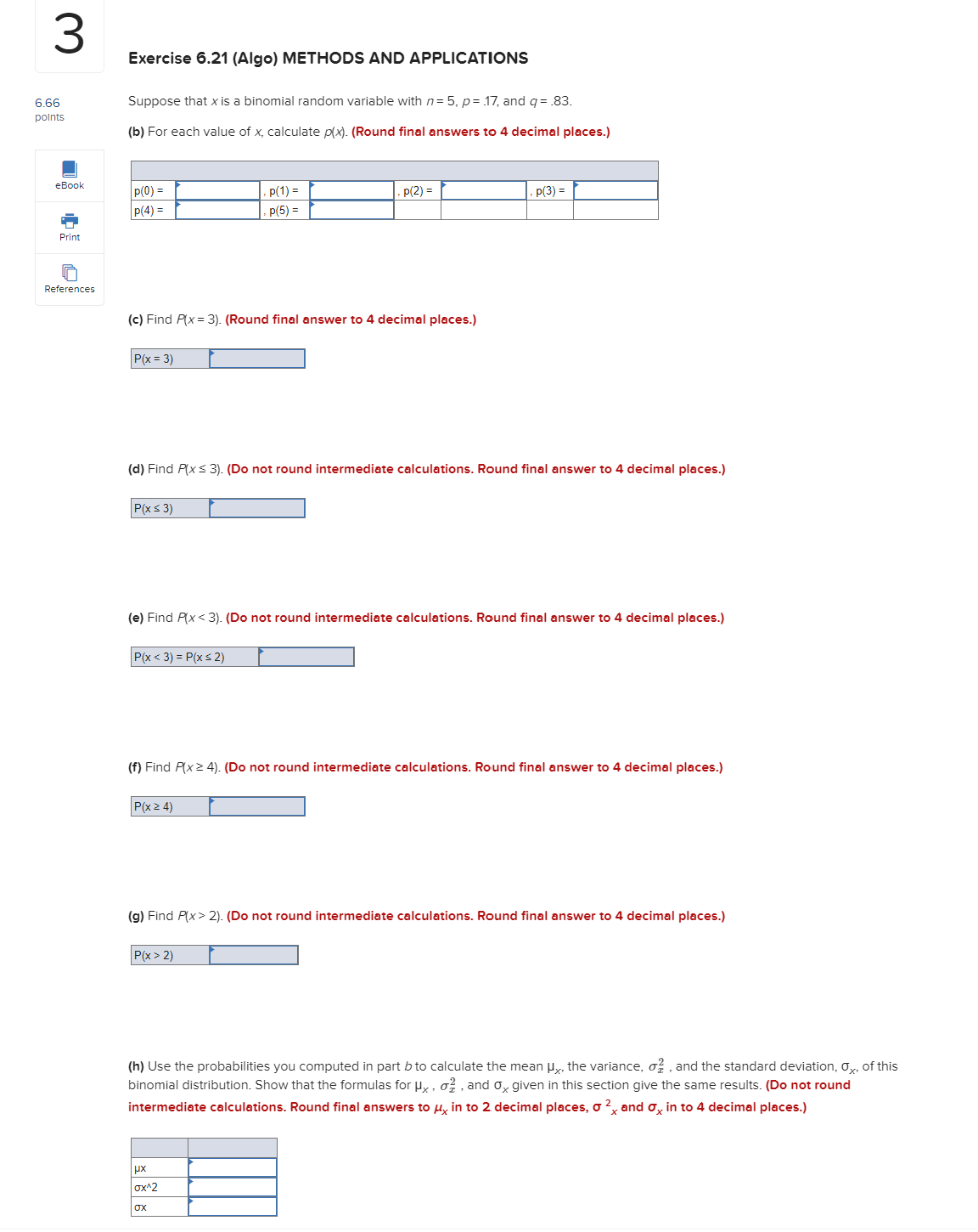 Solved Suppose that x is a binomial random variable with | Chegg.com