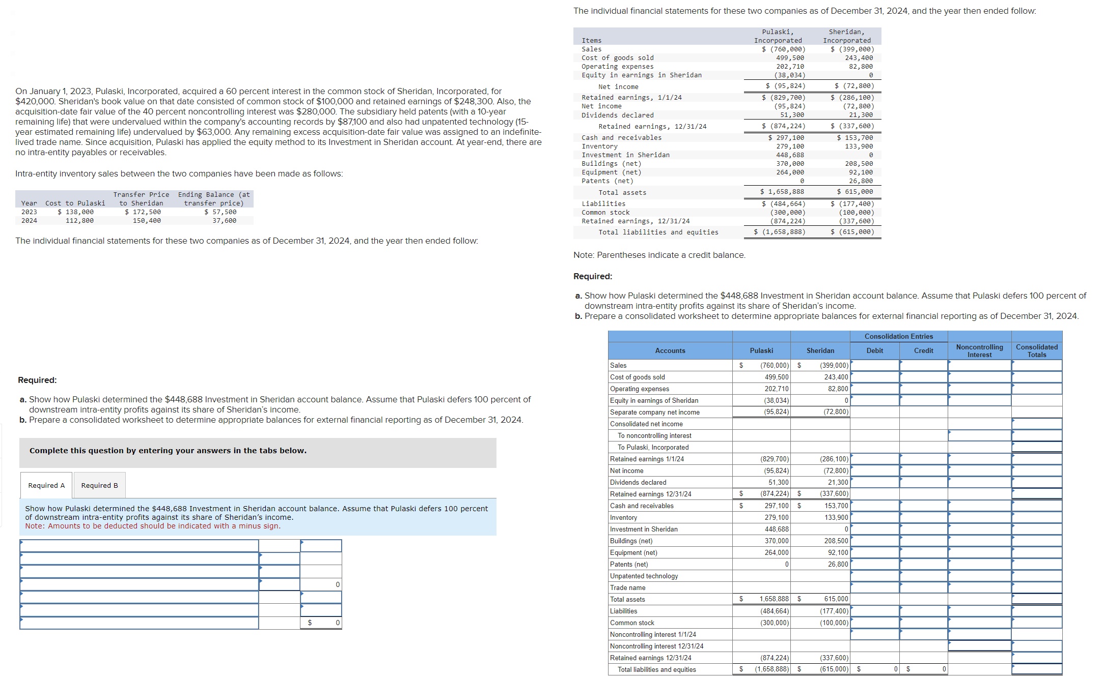 Solved On January 1, 2023, ﻿Pulaski, Incorporated, acquired | Chegg.com