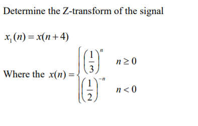 Solved Determine the Z-transform of the signal x, (n) = | Chegg.com