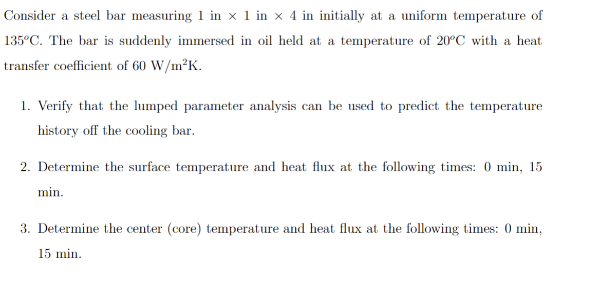 Solved 1. ﻿Verify that the lumped parameter analysis can be | Chegg.com