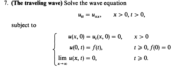 Solved 7. (The traveling wave) Solve the wave equation | Chegg.com