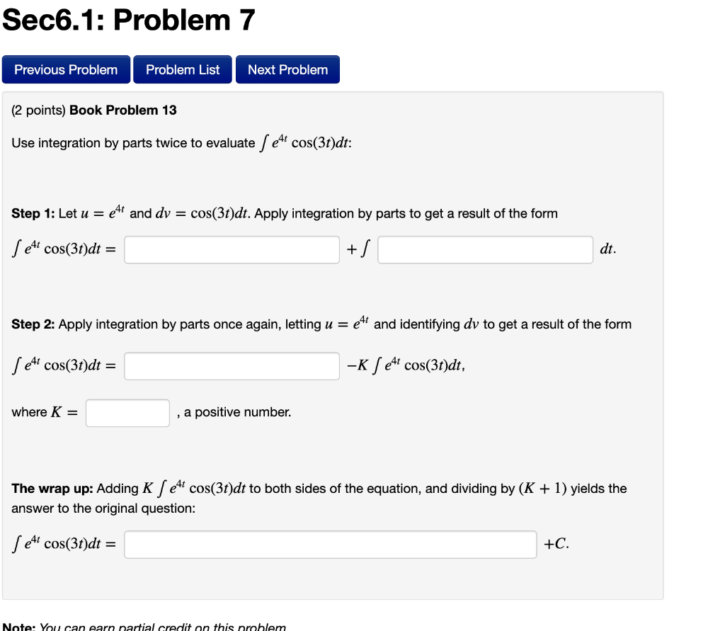 Solved Sec6.1: Problem 7 Previous Problem Problem List Next | Chegg.com
