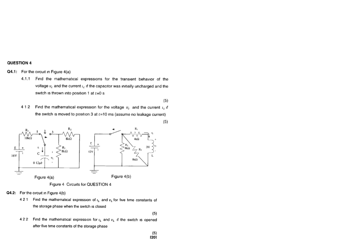 Solved QUESTION 4 Q4.1: For the circuit in Figure 4(a) 4.1.1 | Chegg.com
