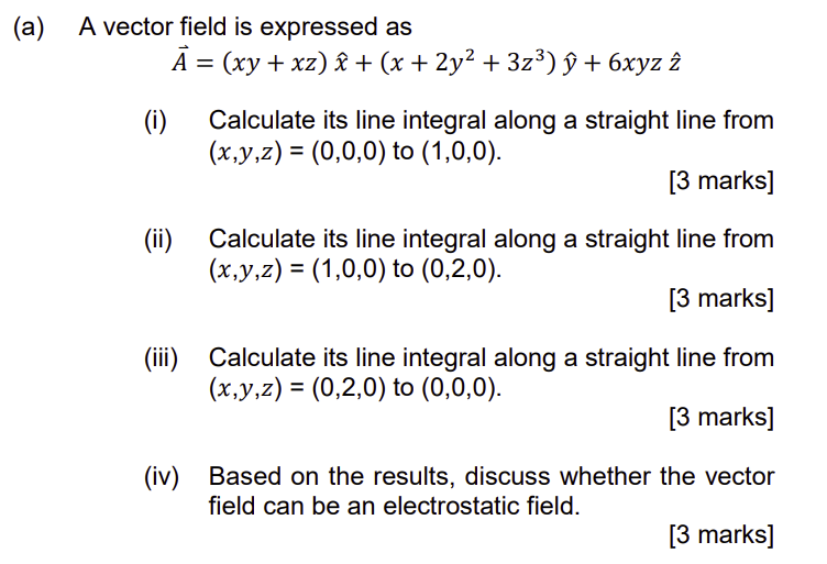 Solved (a) A vector field is expressed as | Chegg.com