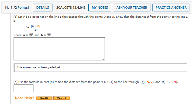 Solved (a) Let P be a point not on the line L that passes | Chegg.com