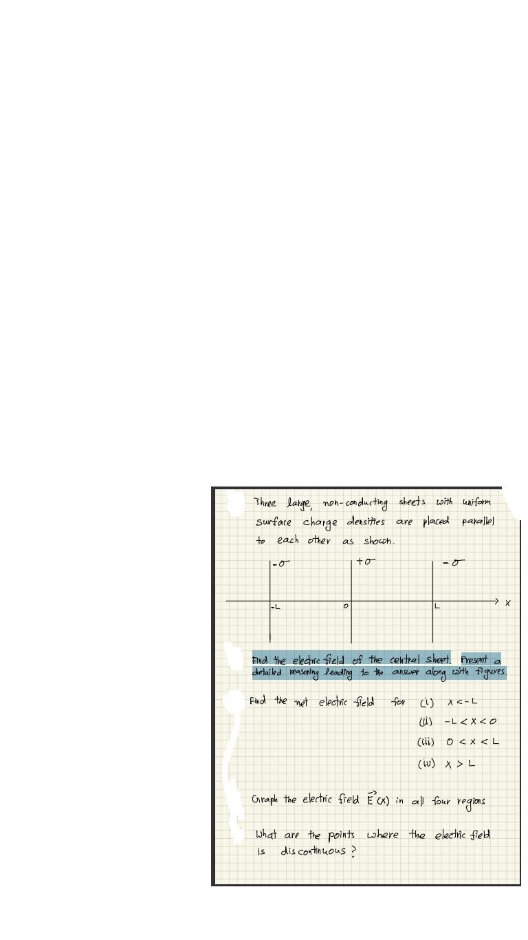 Solved Three large, non-conducting sheets with uniform | Chegg.com