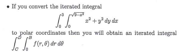 Solved - If you convert the iterated integral | Chegg.com