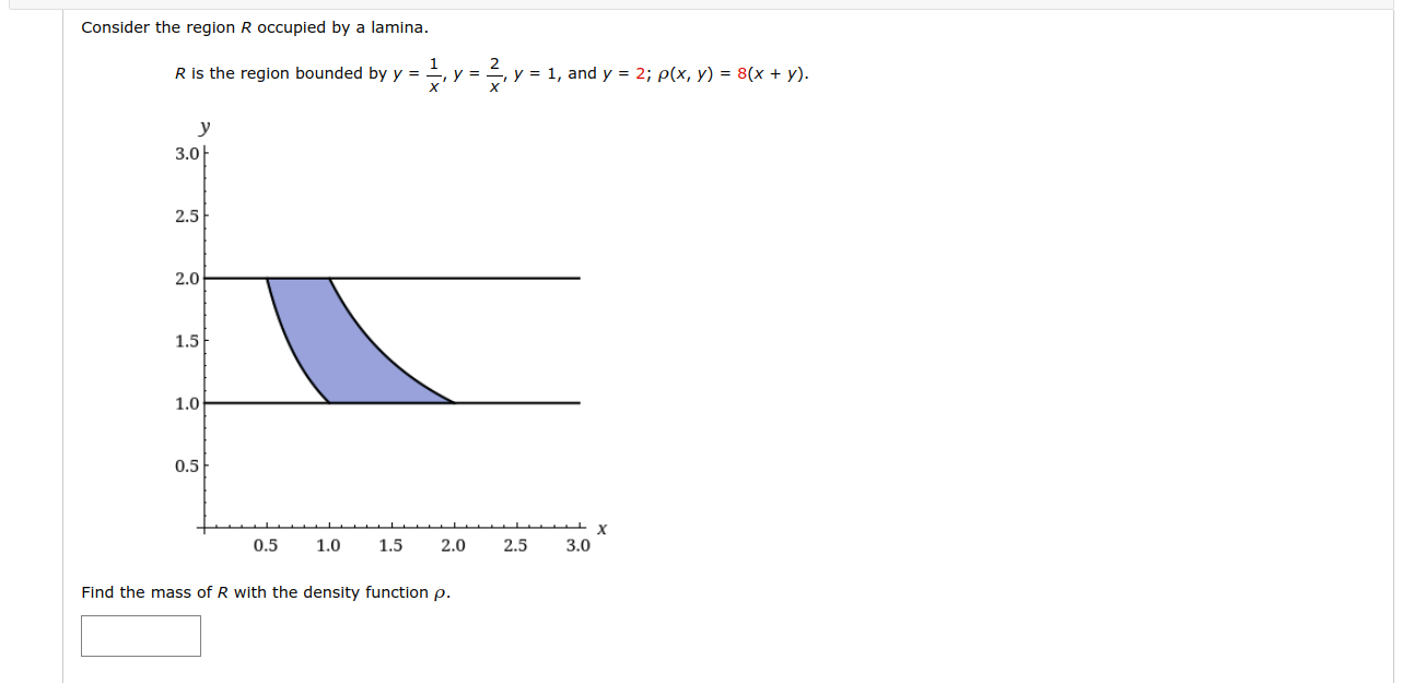 Solved Consider the region R occupied by a lamina. R is the | Chegg.com