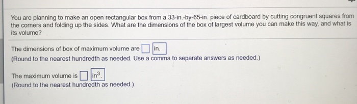 Solved You are planning to make an open rectangular box from | Chegg.com